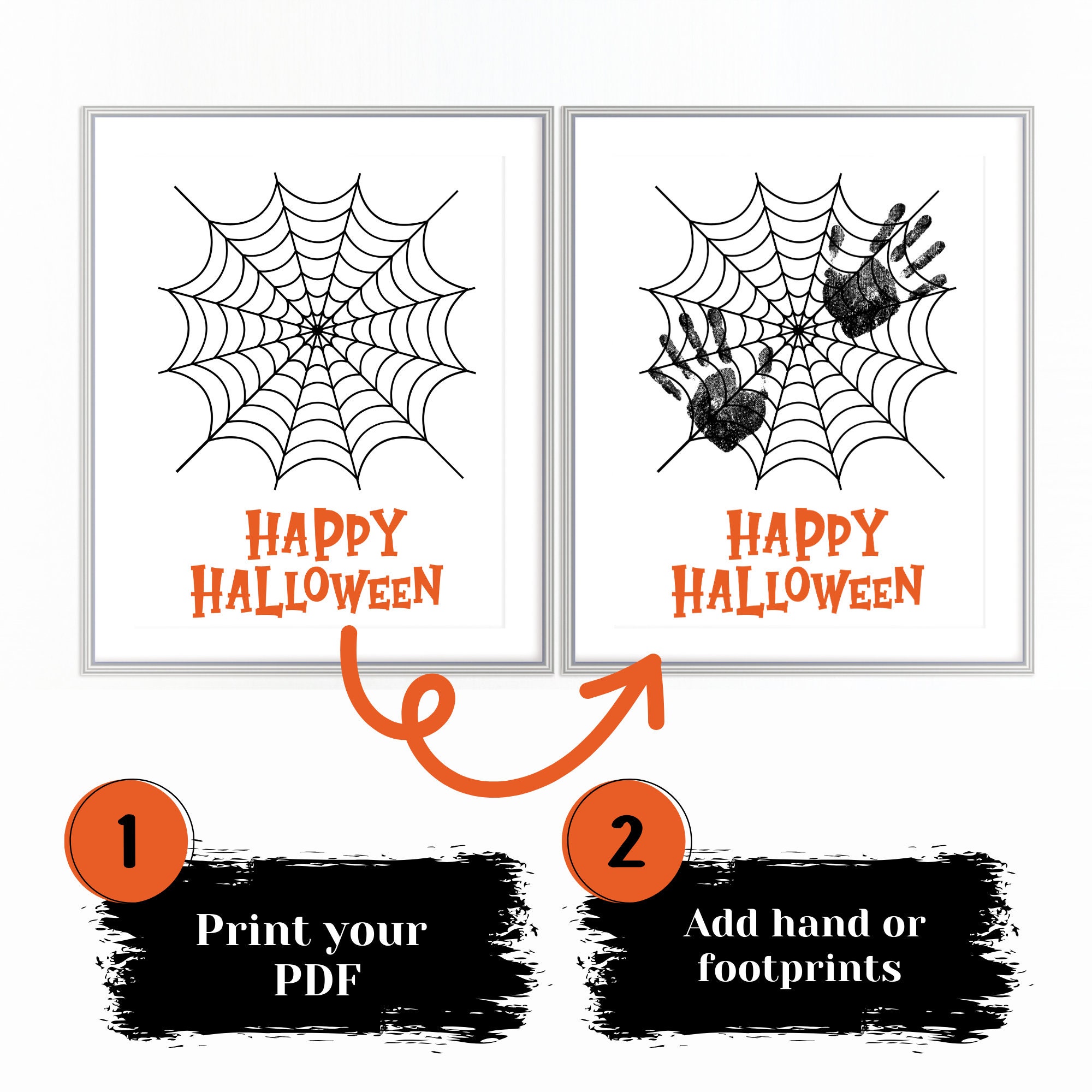 Halloween Spider Handprint Craft, Multiple Handprints, Toddler Craft ...