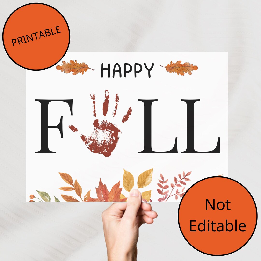Happy Fall Handprint Craft, Toddler Craft, Daycare Activity, Instant ...