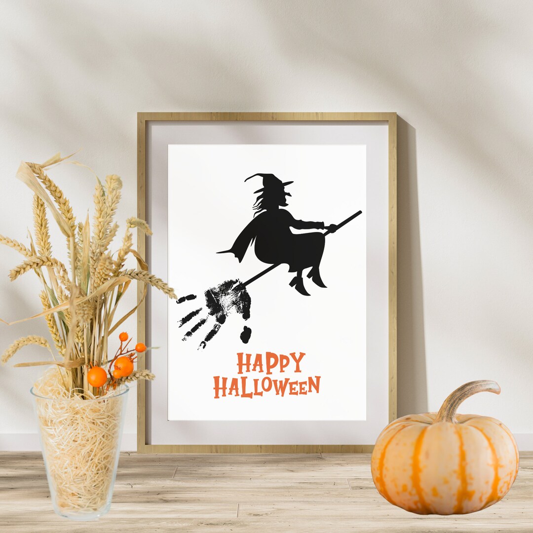 Halloween Handprint Craft, Witch and Broom, Toddler Craft, Daycare ...