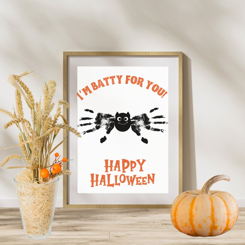 Halloween Bat Handprint Craft, Toddler Craft, Daycare Activity, Instant ...