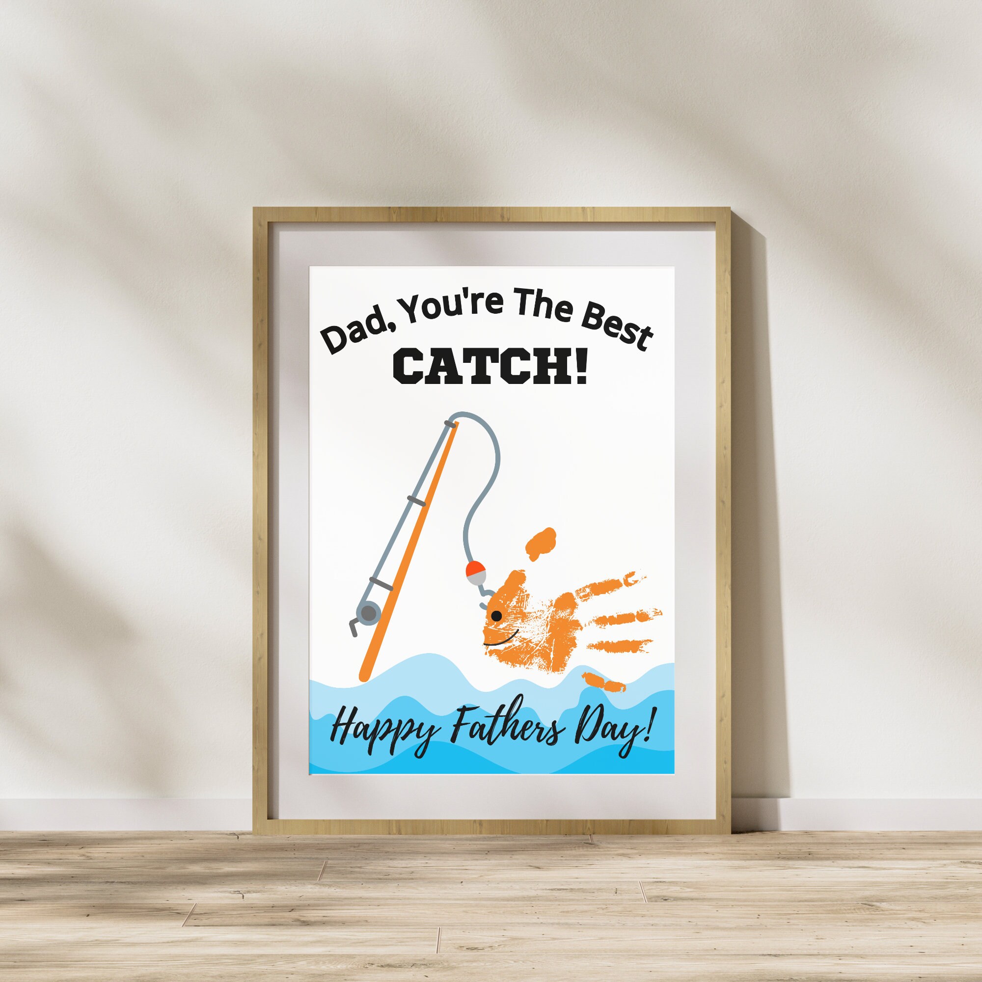 Fathers Day FISHING Handprint Craft, Instant Download PDF, 1st Fathers ...
