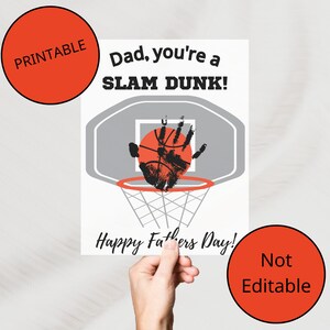 Fathers Day Basketball Handprint Craft: DIY Keepsake Gift (instant ...