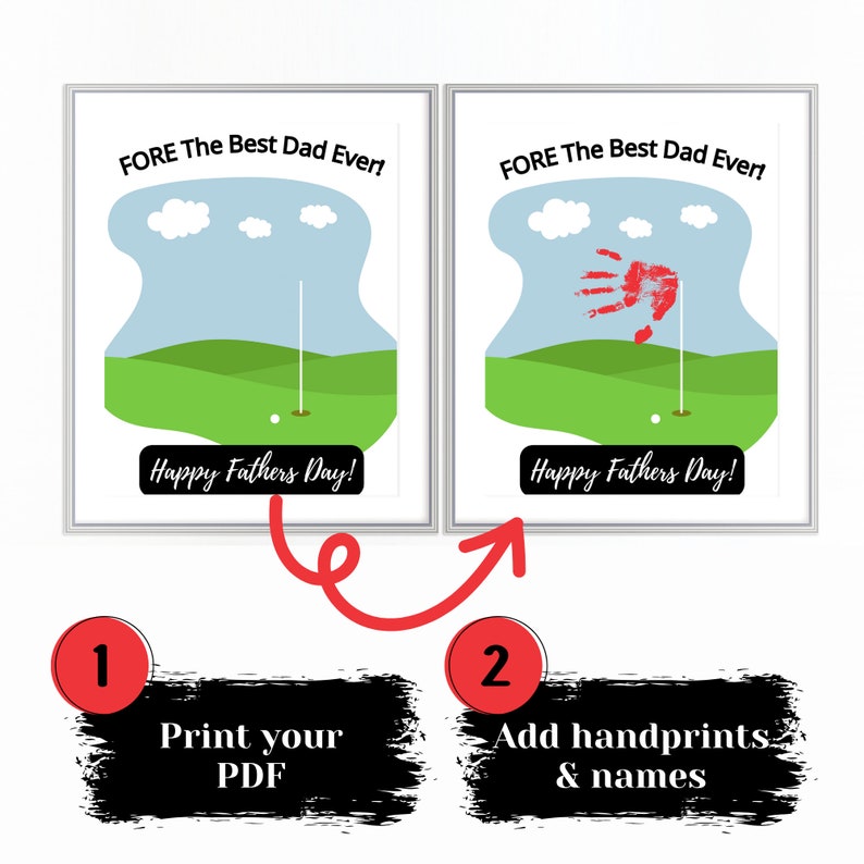 Fathers Day GOLF Handprint Craft, Instant Download PDF, 1st Fathers Day ...