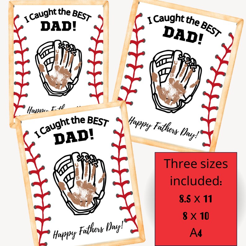 Fathers Day BASEBALL Handprint Craft, Instant Download PDF, 1st Fathers ...