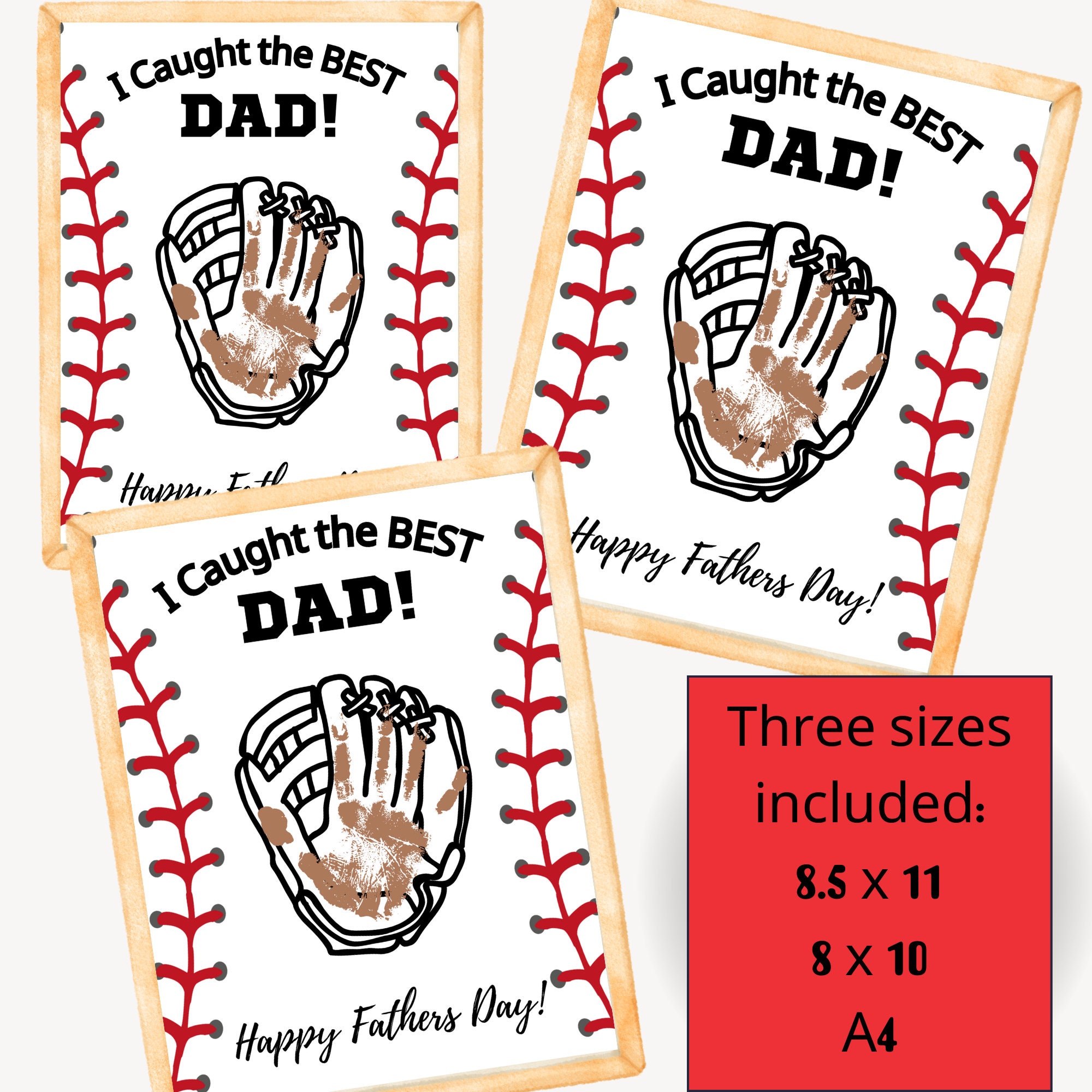 Fathers Day BASEBALL Handprint Craft, Instant Download PDF, 1st Fathers ...