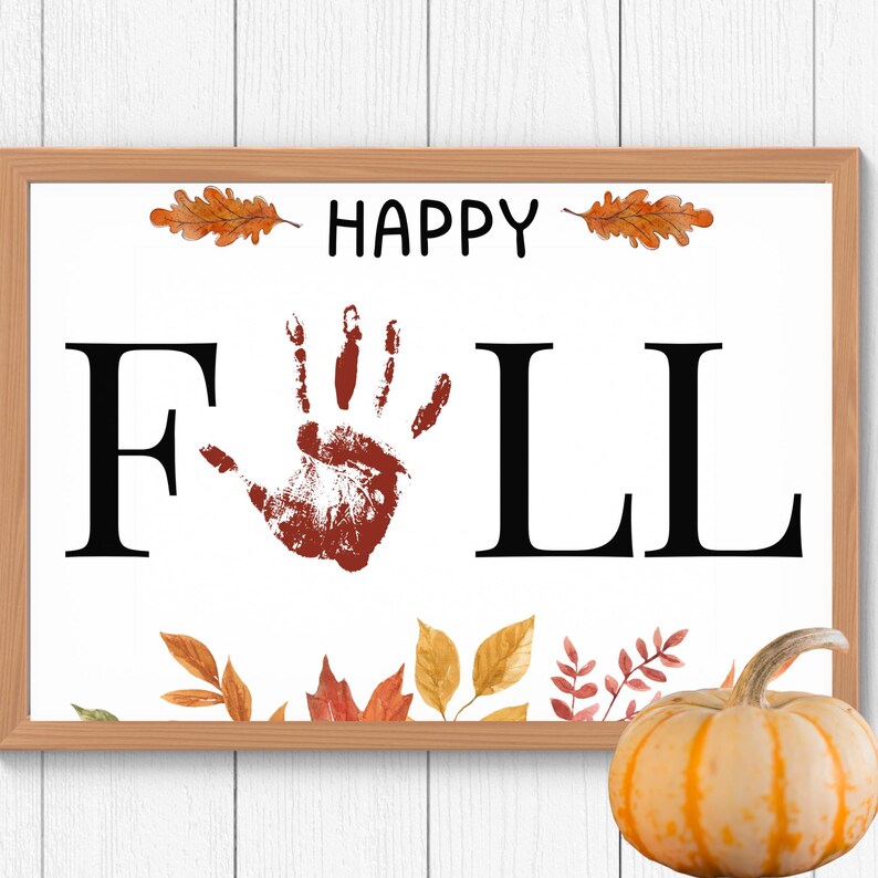 Happy Fall Handprint Craft, Toddler Craft, Daycare Activity, Instant ...
