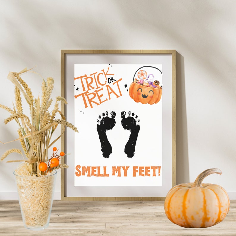 Halloween Footprint Craft: Trick or Treat Keepsake (instant Download ...