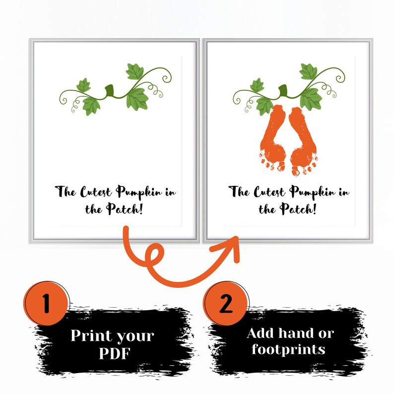 Pumpkin Handprint Footprint Craft, Toddler Craft, Daycare Activity ...