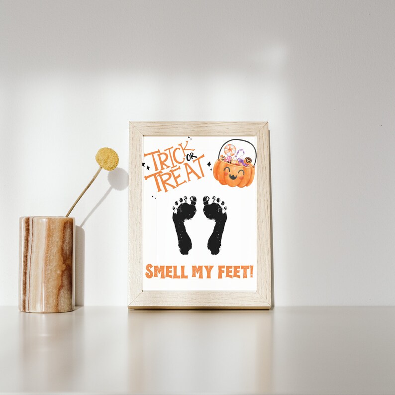 Halloween Footprint Craft: Trick or Treat Keepsake (instant Download ...