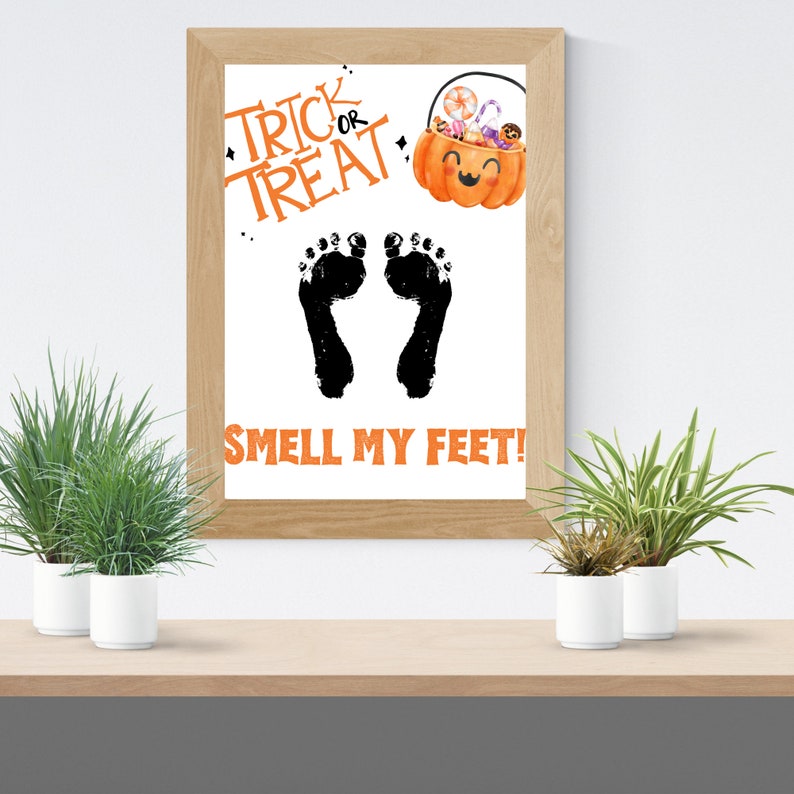 Halloween Footprint Craft: Trick or Treat Keepsake (instant Download ...