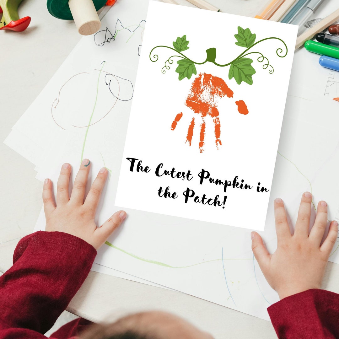 Pumpkin Handprint Footprint Craft: Halloween DIY (instant Download PDF ...