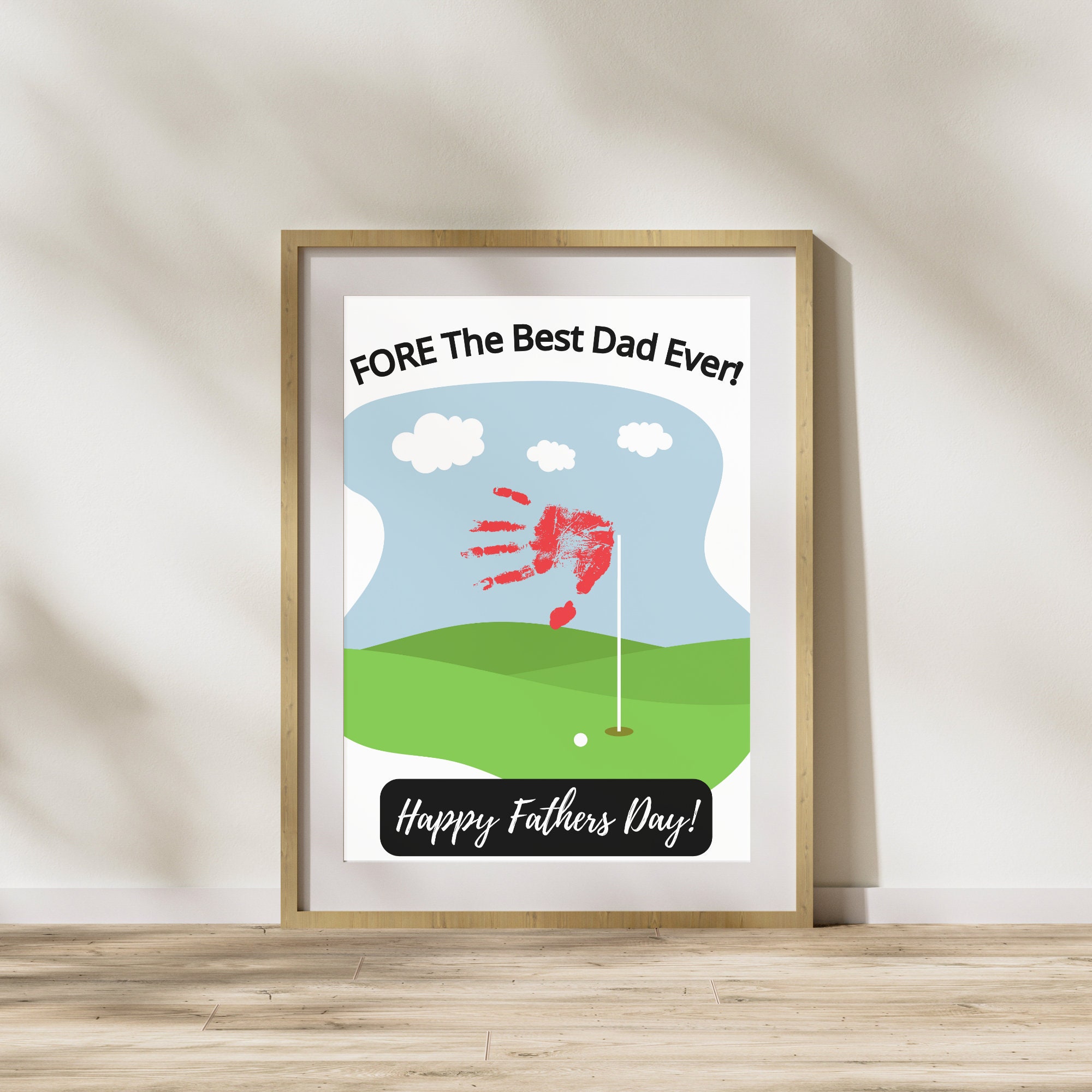 Fathers Day GOLF Handprint Craft, Instant Download PDF, 1st Fathers Day ...