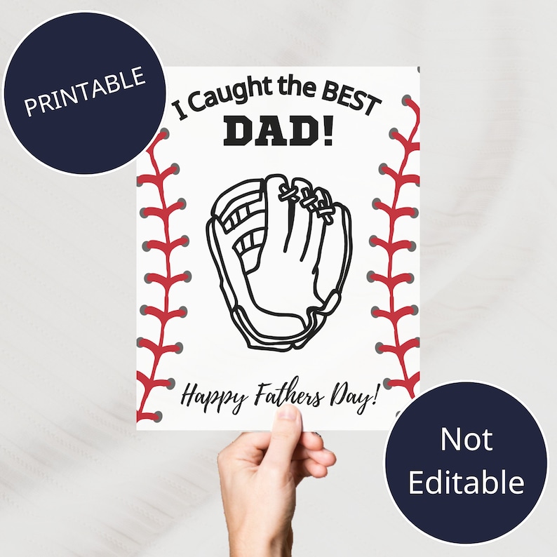 Fathers Day BASEBALL Handprint Craft, Instant Download PDF, 1st Fathers ...