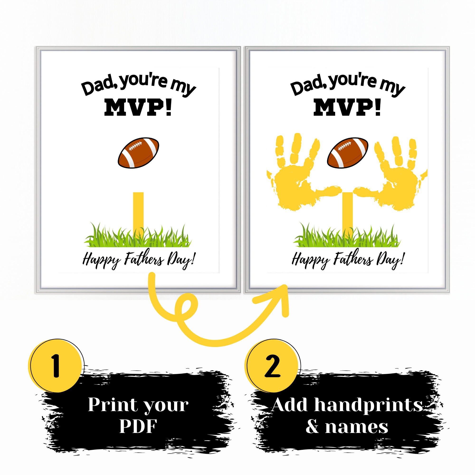 10 Fathers Day Sports Handprint/footprint Crafts, Instant Download PDF ...