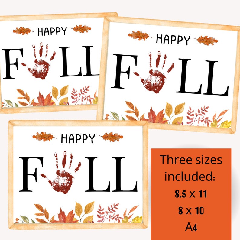 Happy Fall Handprint Craft, Toddler Craft, Daycare Activity, Instant ...