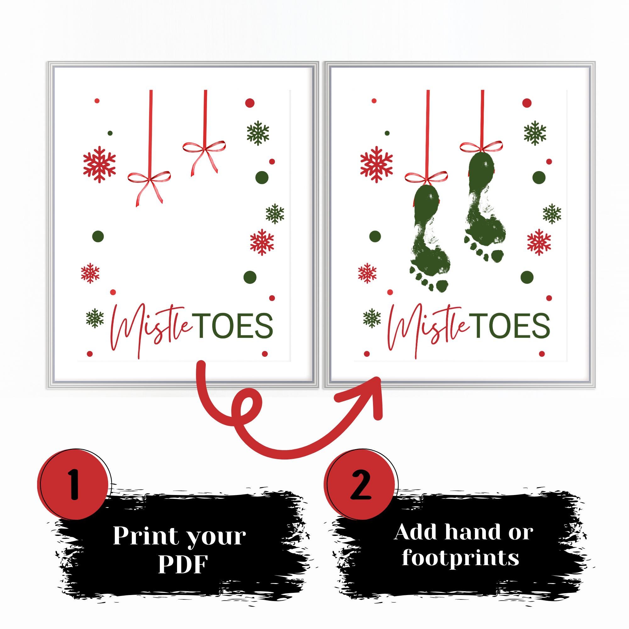 DIY Footprint Art, Mistletoes Craft, Baby's First Christmas, Mistletoes ...