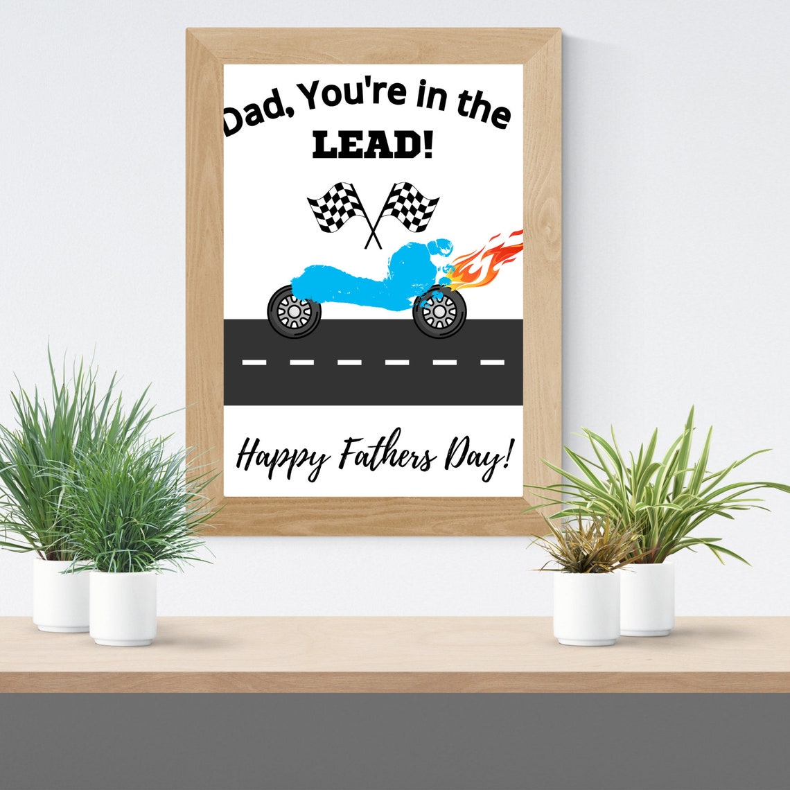 Race Car Footprint Art: Father's Day DIY Keepsake (instant Download PDF ...