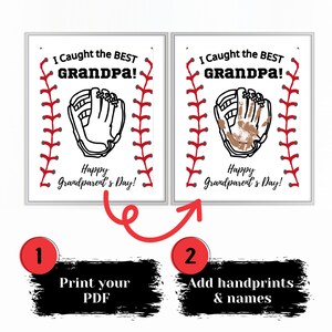 Grandpa Grandparents Day BASEBALL Handprint Craft, Instant Download PDF ...