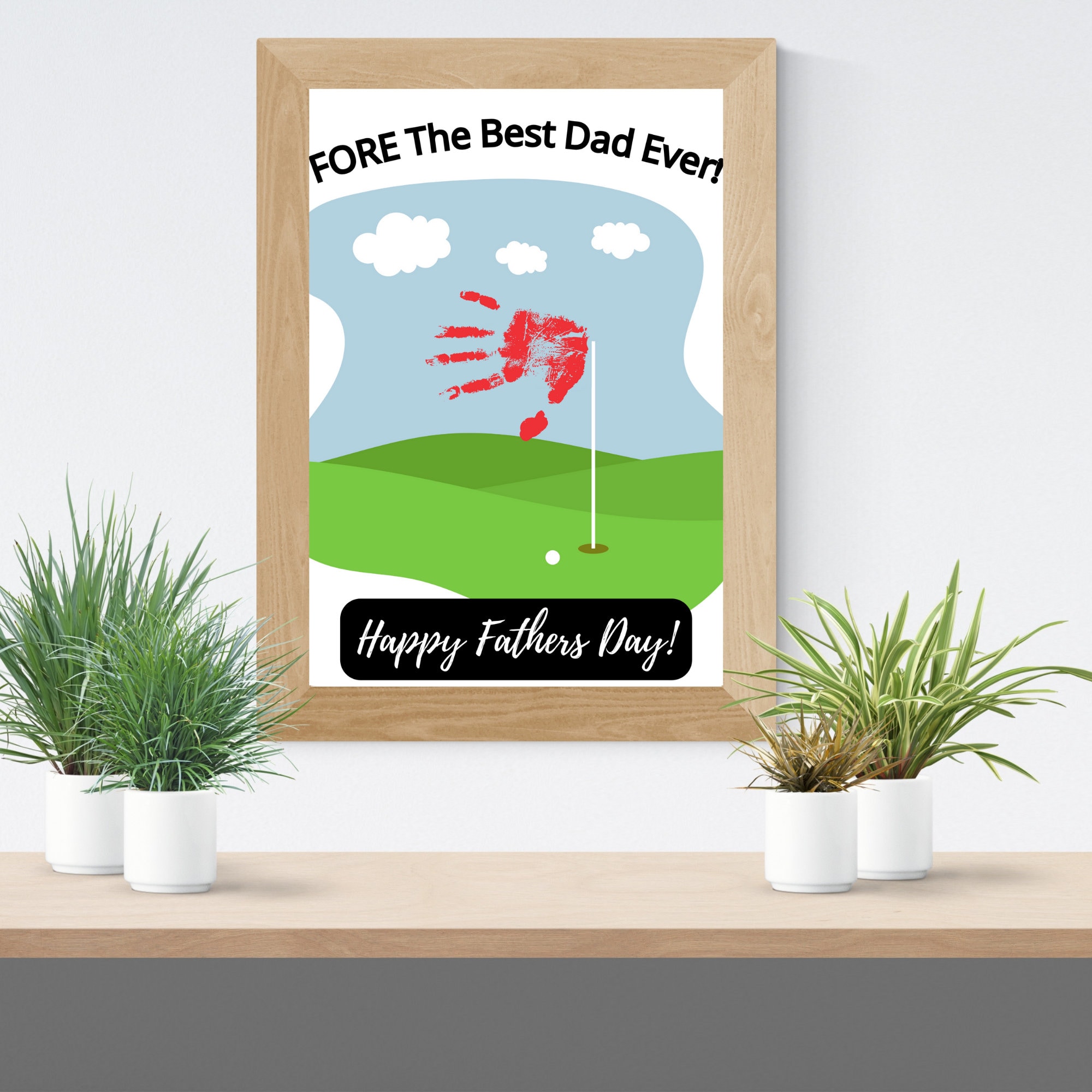 Fathers Day GOLF Handprint Craft, Instant Download PDF, 1st Fathers Day ...