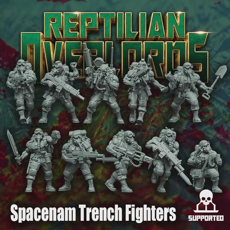 Spacenam Trench Fighters - Jungle Sci-fi Heroic 28mm Resin Prints ...