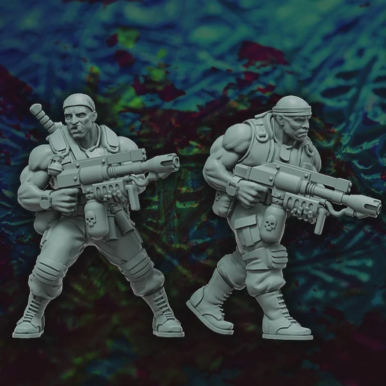 Spacenam - Light Infantry Squad - Jungle Sci-fi Heroic 28mm Resin ...
