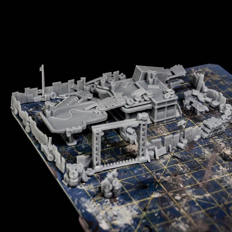 6/8/10mm Wargame Terrain: Post-apocalyptic Shanty Roads Gas Station - Etsy