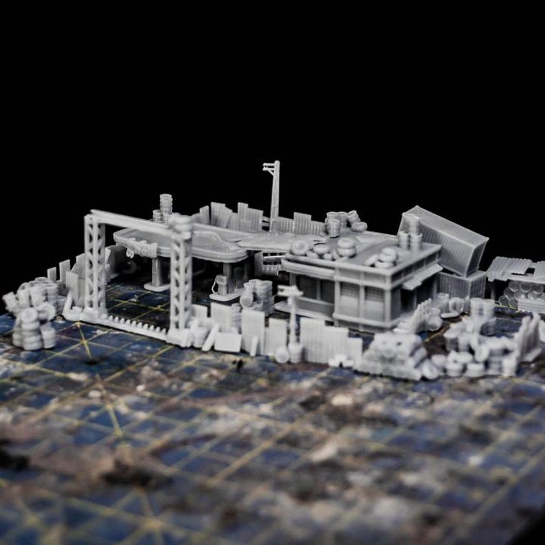 6/8/10mm Wargame Terrain: Post-apocalyptic Shanty Roads Gas Station - Etsy