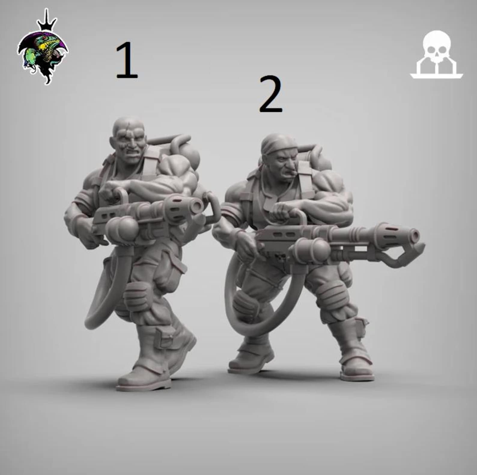 Spacenam Flamethrower Team - Heavy / Normal - Jungle Sci-fi 28mm Resin ...