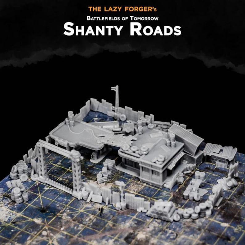 6/8/10mm Wargame Terrain: Post-apocalyptic Shanty Roads Gas Station - Etsy