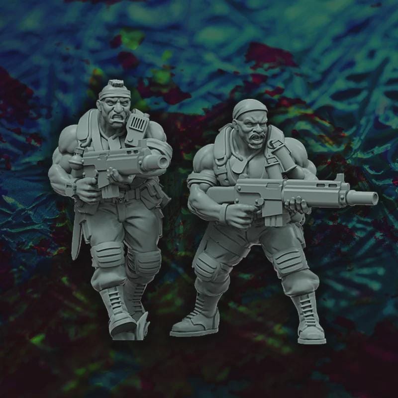 Spacenam - Light Infantry Squad - Jungle Sci-fi Heroic 28mm Resin ...