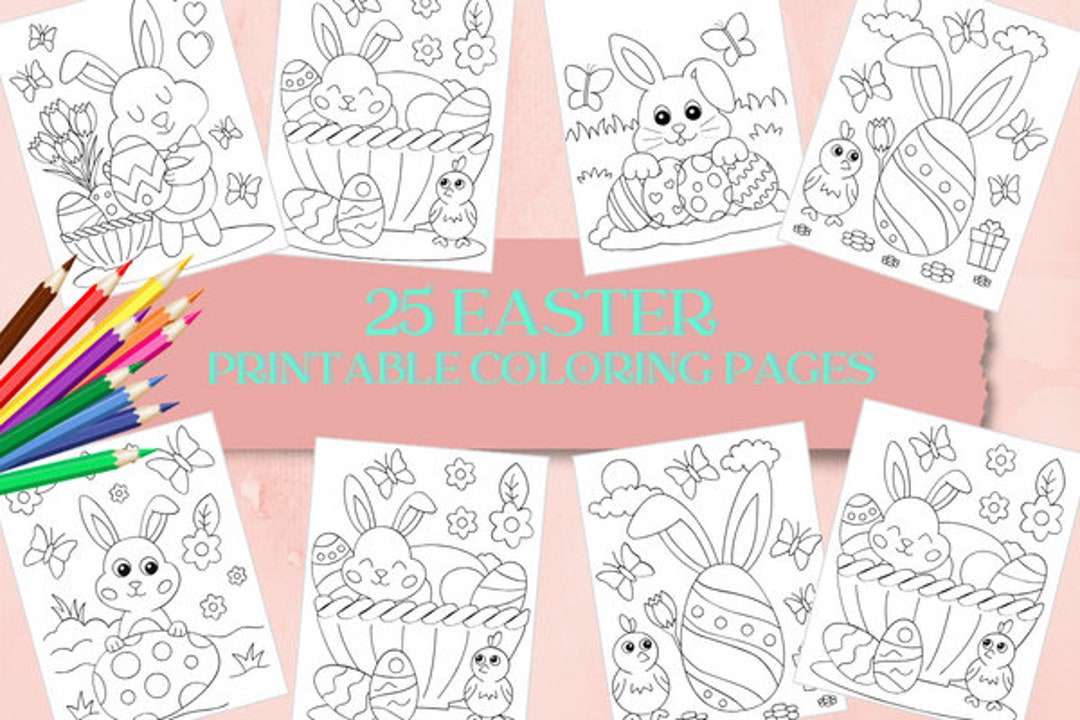 Easter Easy Coloring Pages for Kids, Toddlers, Preschoolers Toddlers ...