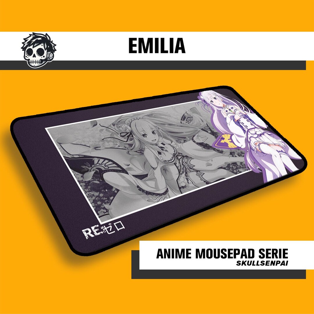 Premium Emilia Mousepad | Re:zero Kara Hajimeru Isekai Seikatsu Deskmat | Re Zero Deskmat ...