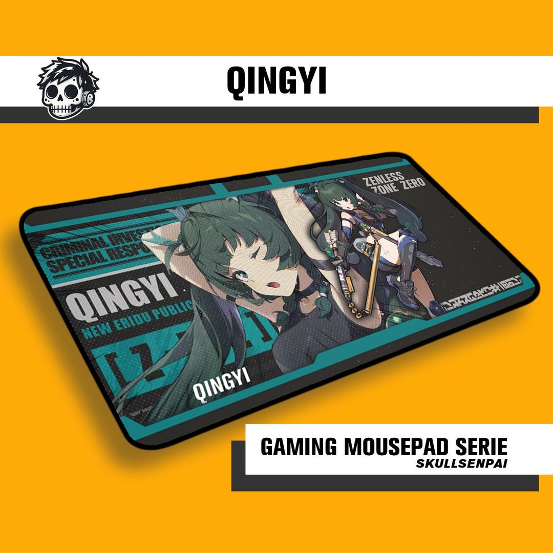 Premium Qingyi | Zenless Zone Zero Desk Mat | Waifu Police | Perfect ...