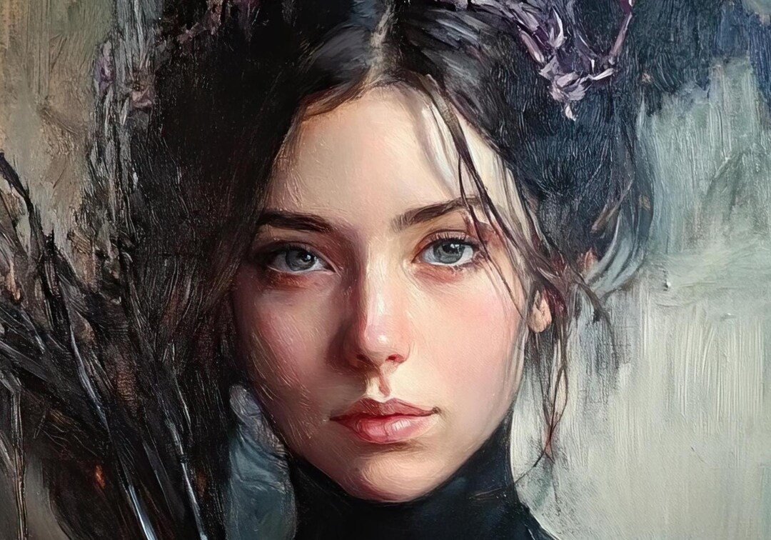 Vintage Style Oil Portrait, Hand-painted Portrait, Oil Portrait ...