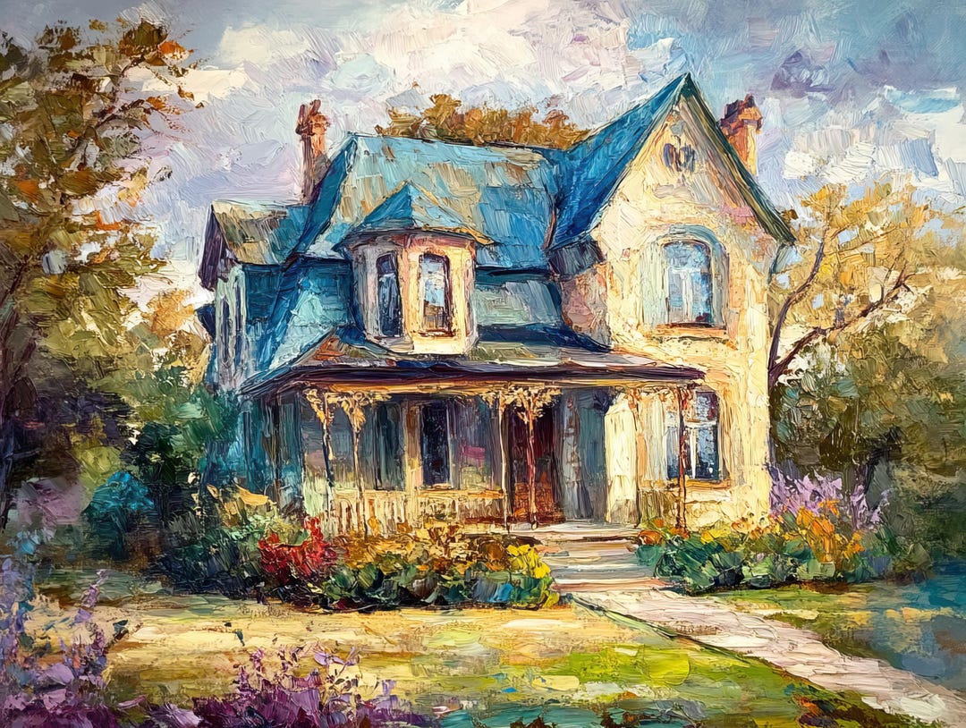 Hand-painted House Portrait, House Painting From Photo, Personalized ...