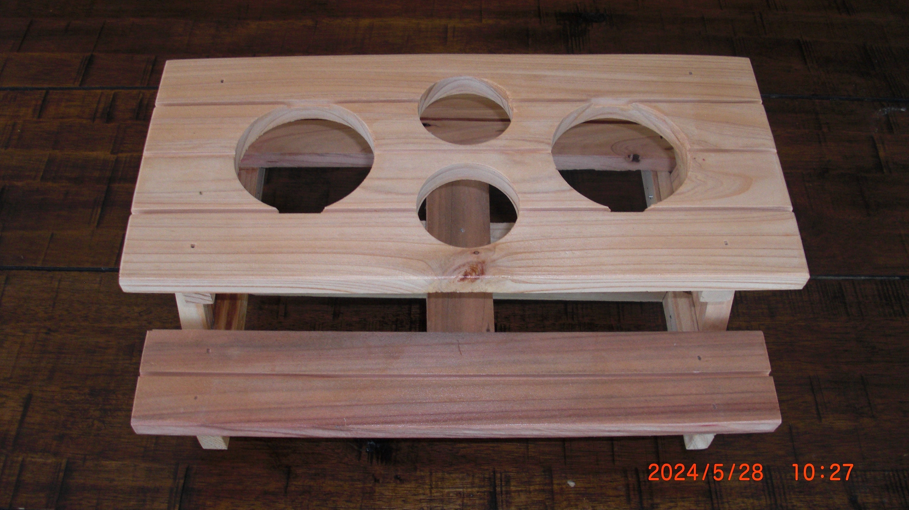 Picnic Table Condiment Holder Complete With Salt, Pepper, Mustard and ...