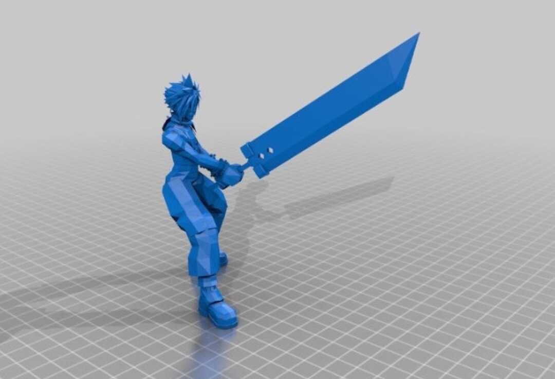 Final Fantasy VII 7 Cloud Battle Pose 3D Print Stl File INSTANT ...