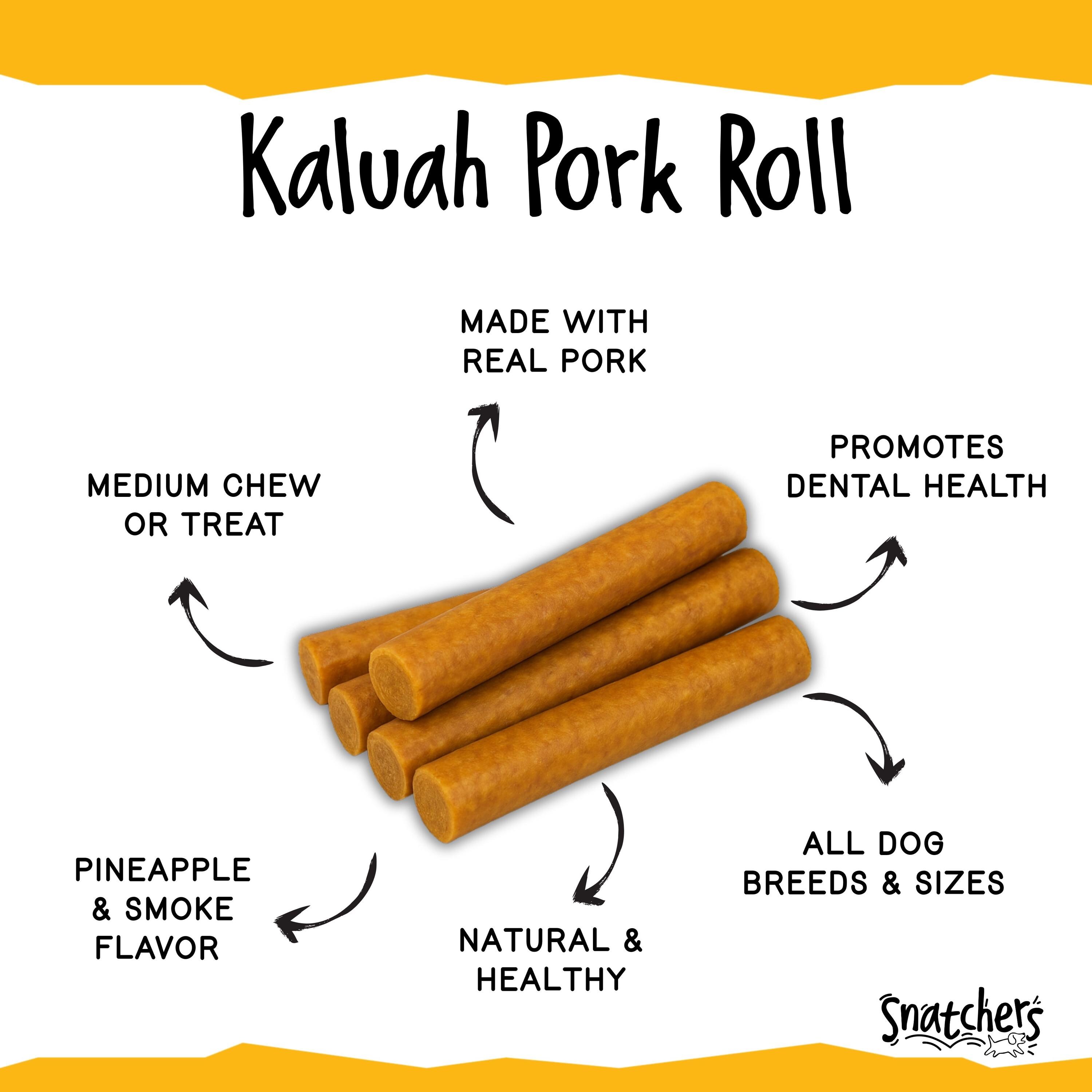 Kalua Pineapple Pork Rolls – Natural Rawhide Free Dog Treats, Tropical ...