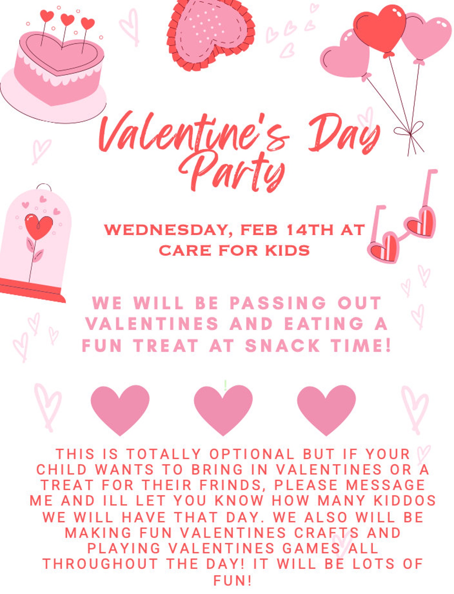 Valentine's Day Party Flyer for Classroom Families - Etsy