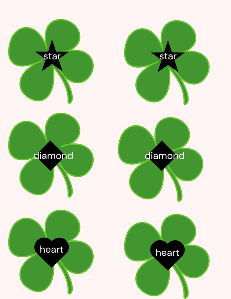 Shamrock Shape Matching Game - Etsy