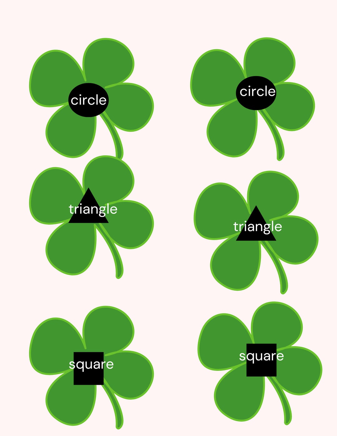 Shamrock Shape Matching Game - Etsy