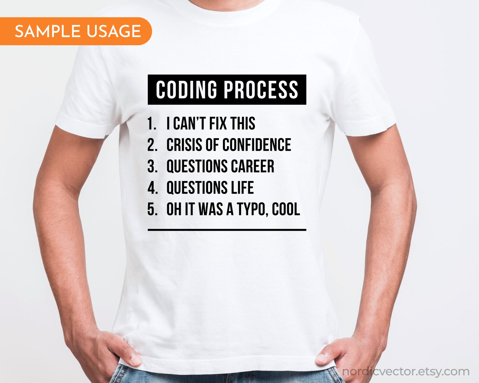 Funny Programmer Svg, Coding Process Steps Svg, Programming Svg, Png, Dxf Clipart, Cut File for ...