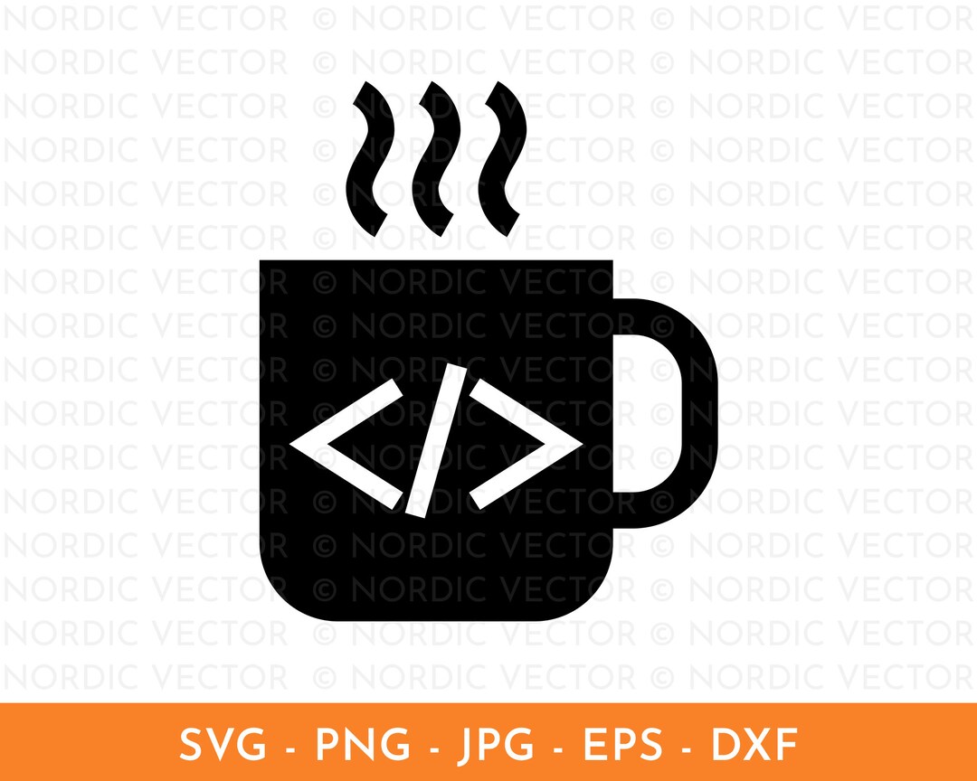Programmer Svg, Coding Mug Svg, Programming Coffee Cup Icon Svg, Png, Dxf ︱ Clipart, Cut File ...
