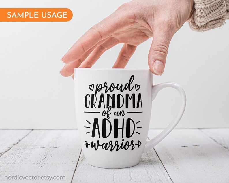 Orgullosa abuela con TDAH Svg, TDAH Png, Conciencia del TDAH Svg, para ...