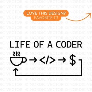 Funny Programmer Svg, Life of A Coder Svg, Programming Svg, Coder Png, Dxf Clipart, Cut File for ...