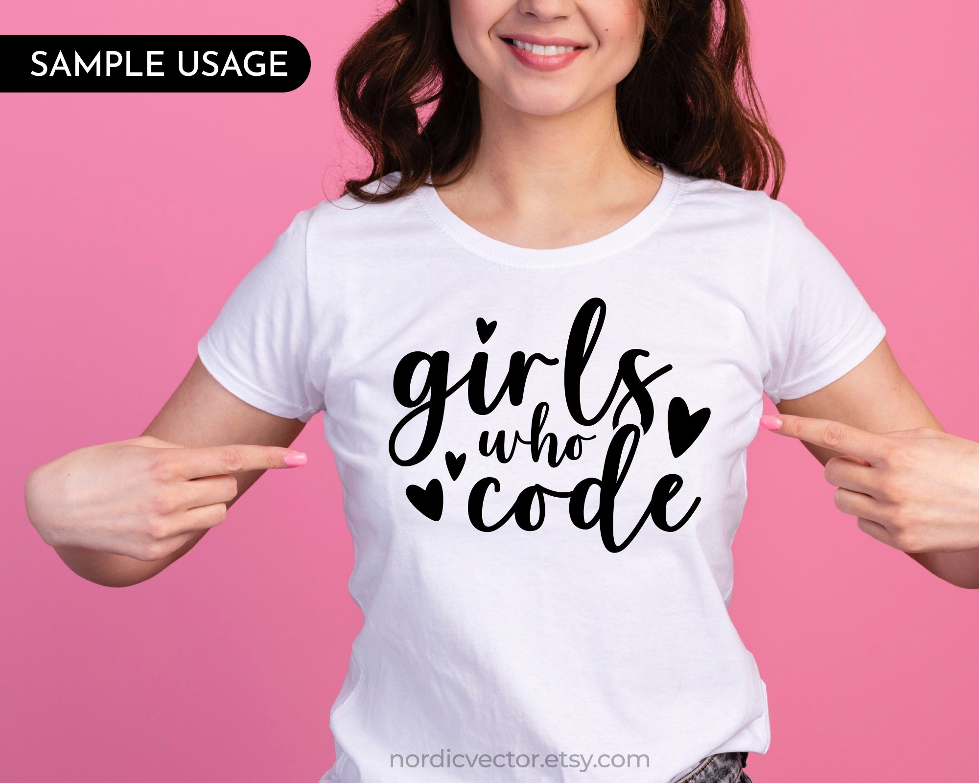 Girls Who Code Svg, Programmer Svg, Cute Coder Girl Quote Svg, Png, Dxf ...