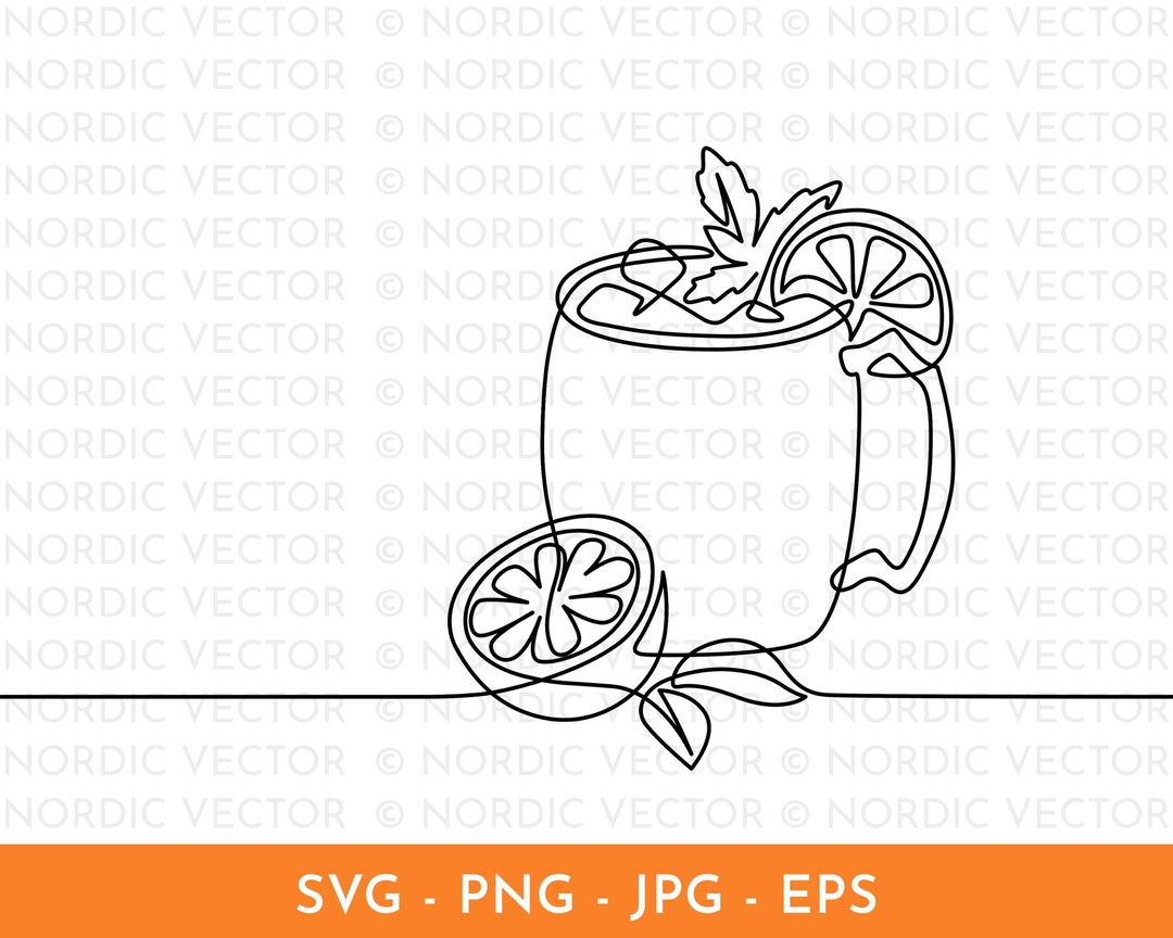 Moscow Mule Line Art ︱ Minimal, Continuous Line Art, Single Line, One ...