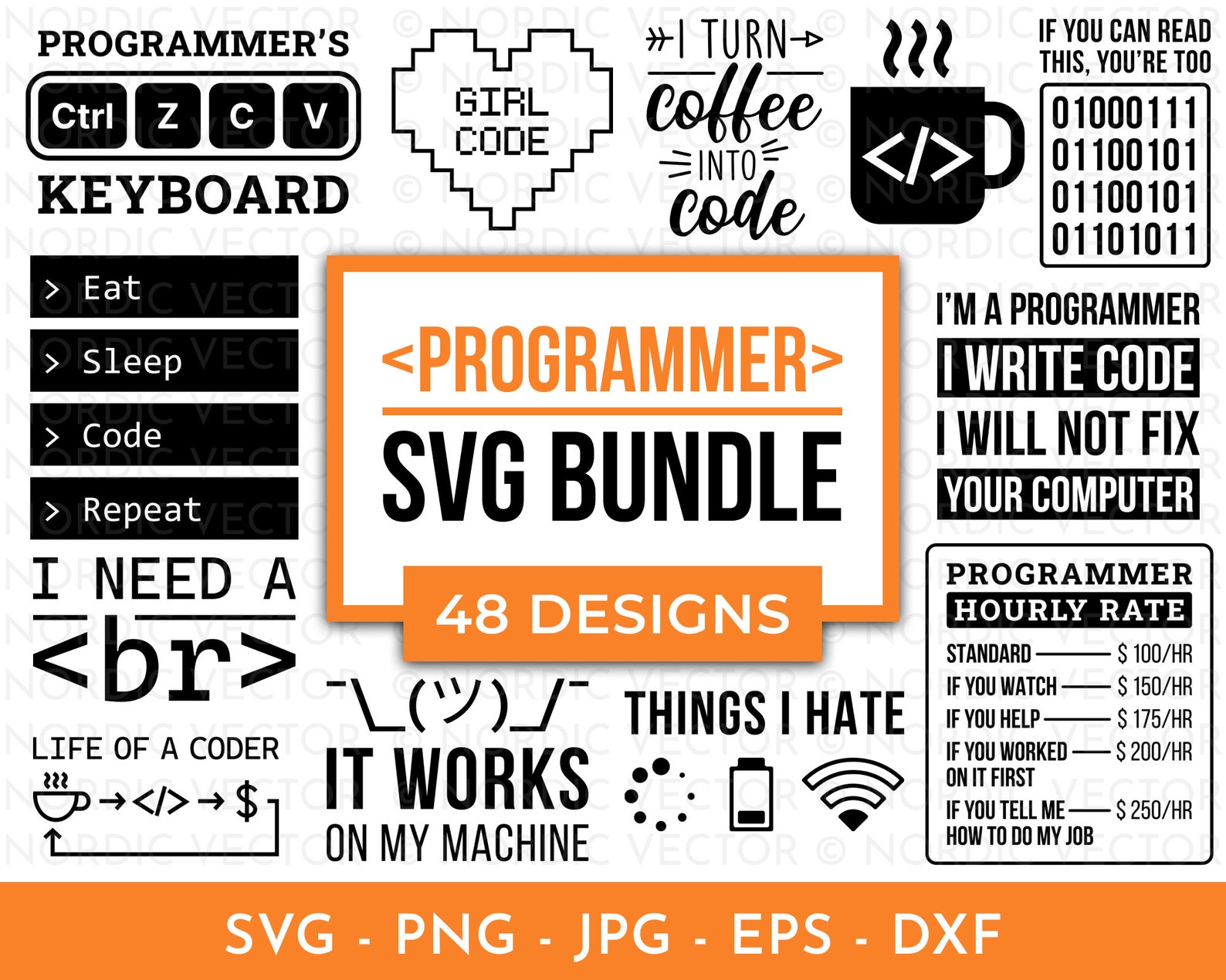 Programmer SVG Bundle, Coding Quote Svg, Computer Geek Svg, Nerd Svg, Png, Dxf ︱ Clipart, Cut ...