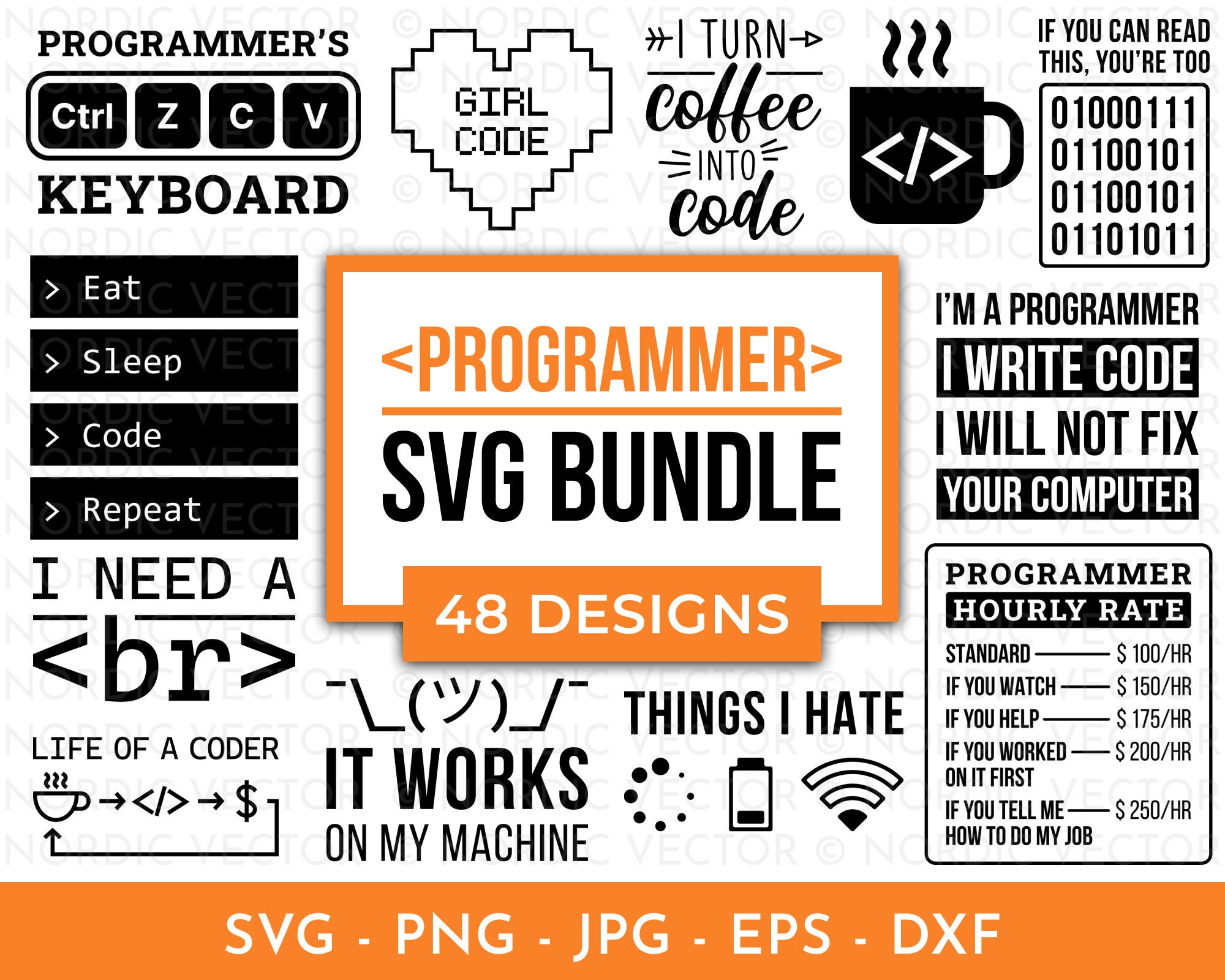 Programmer SVG Bundle, Coding Quote Svg, Computer Geek Svg, Nerd Svg, Png, Dxf ︱ Clipart, Cut ...