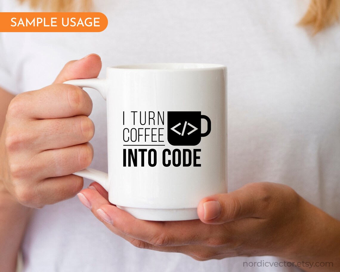 I Turn Coffee Into Code Svg, Programming Svg, Funny Coding Quote Svg ...